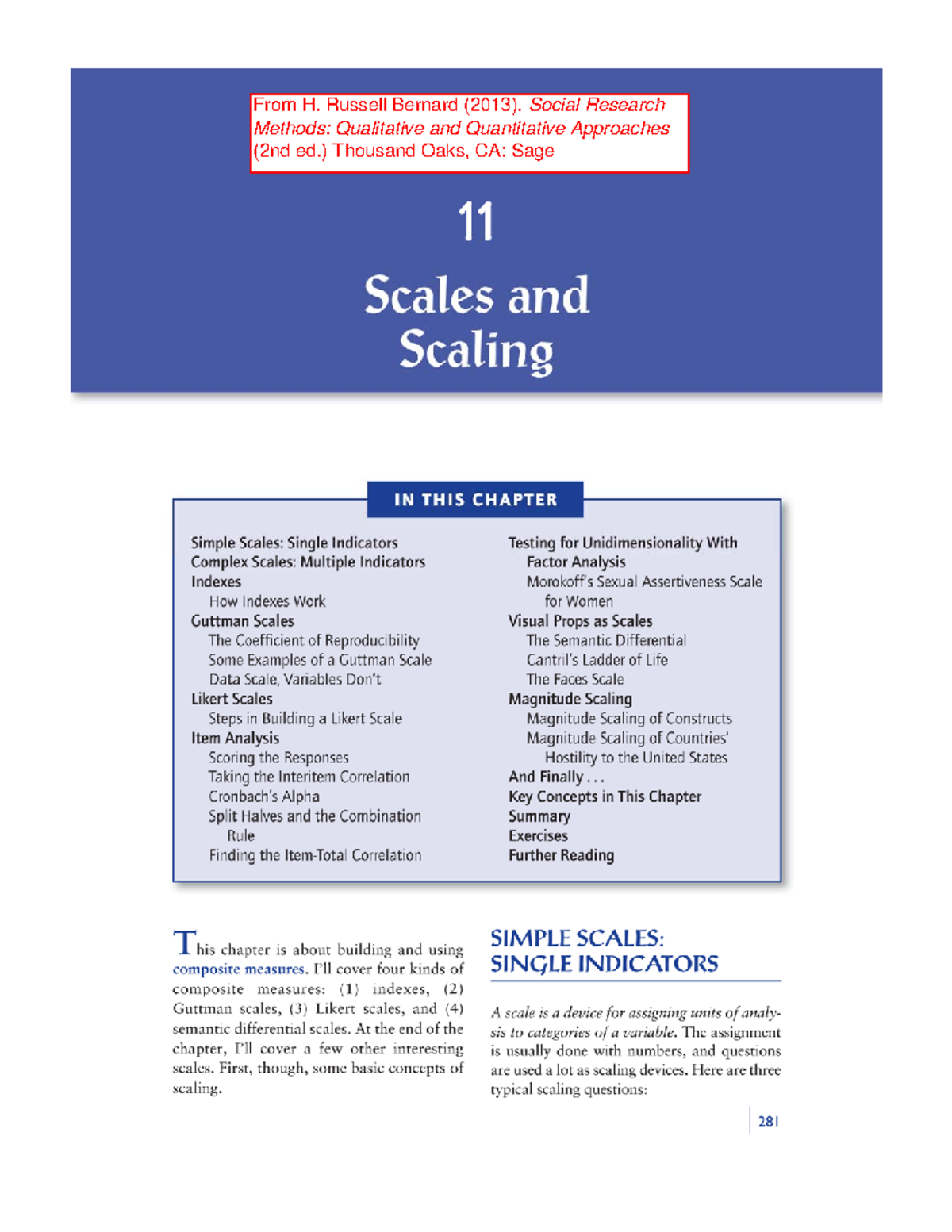 Bernard-Social Research Methods-Scales&Scaling - Odinary Diploma in ...