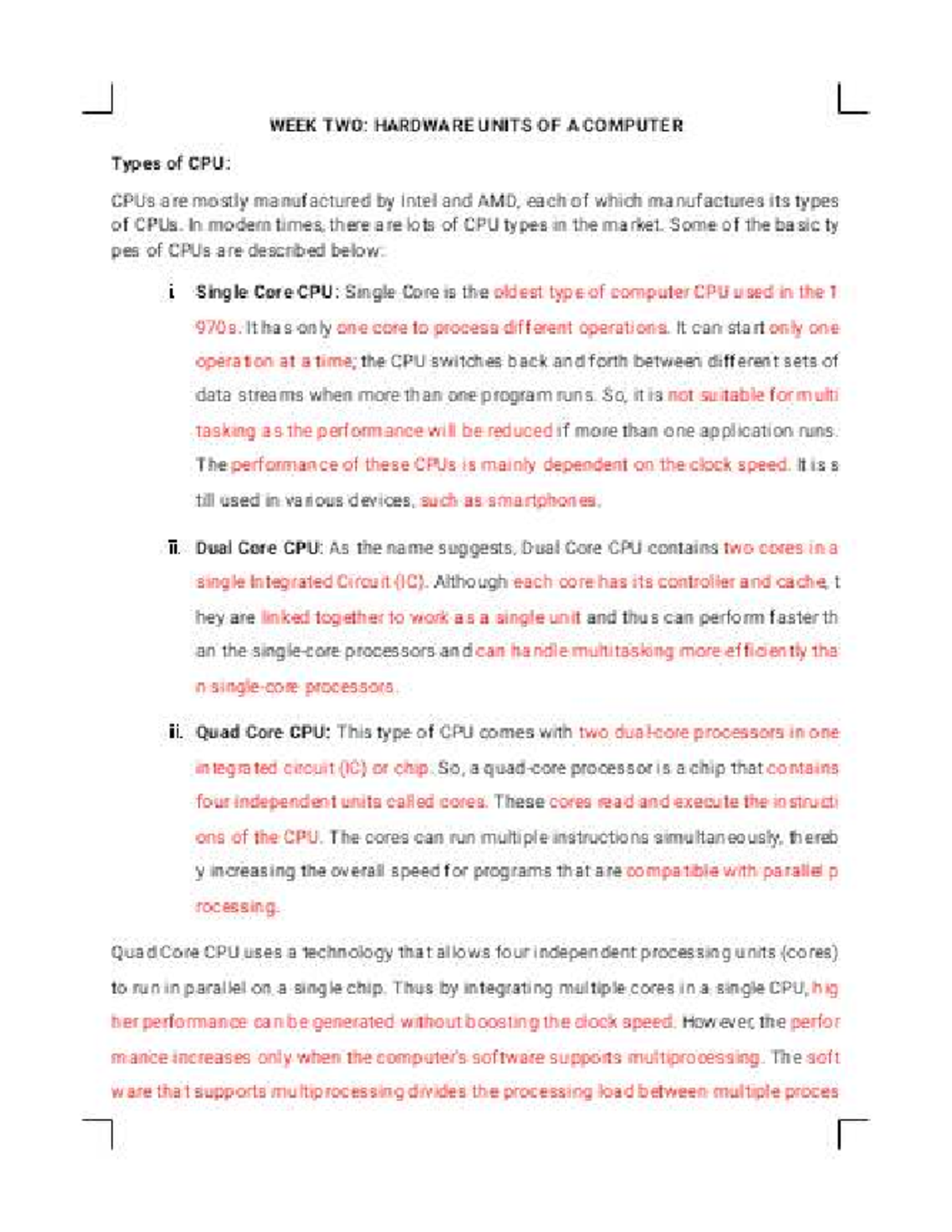 WEEK TWO: Hardware Units of a Computer - CPU Types and Architectures ...