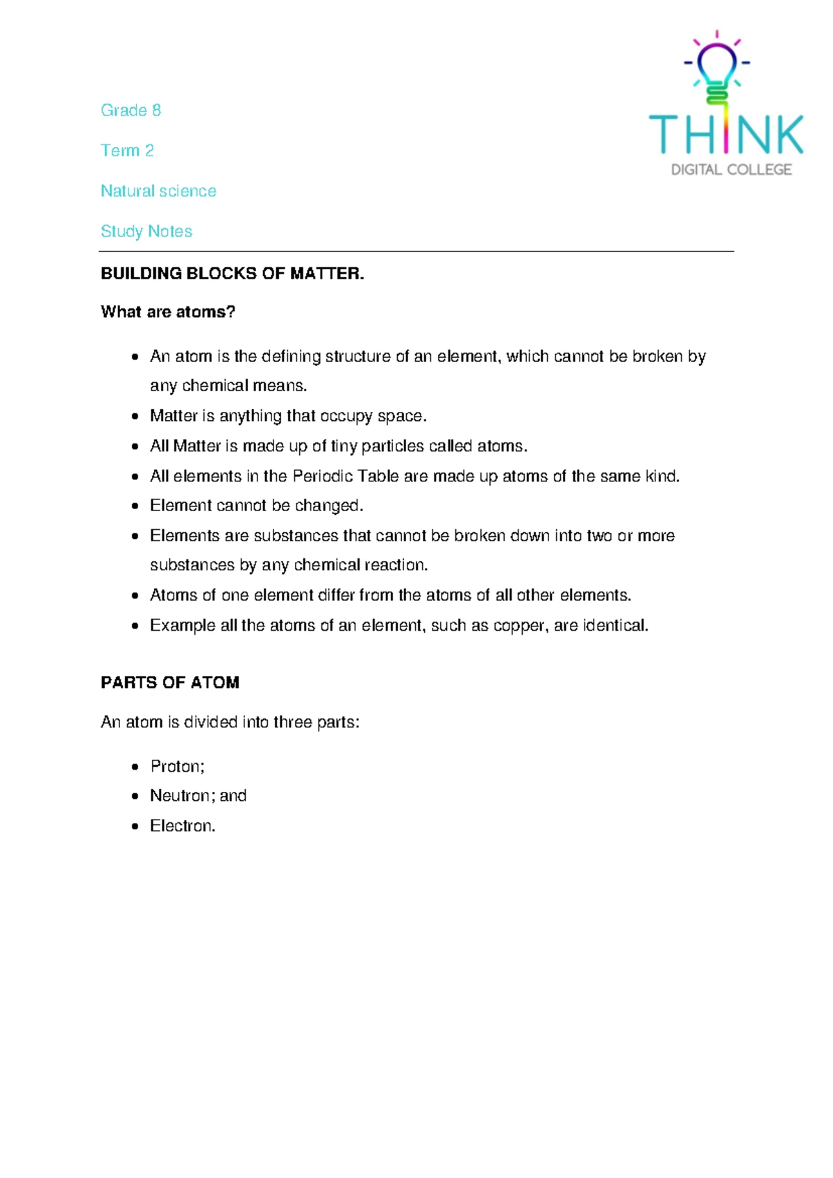 Grade 9 Technology Notes: Term 3 Overview and Key Concepts - Studocu