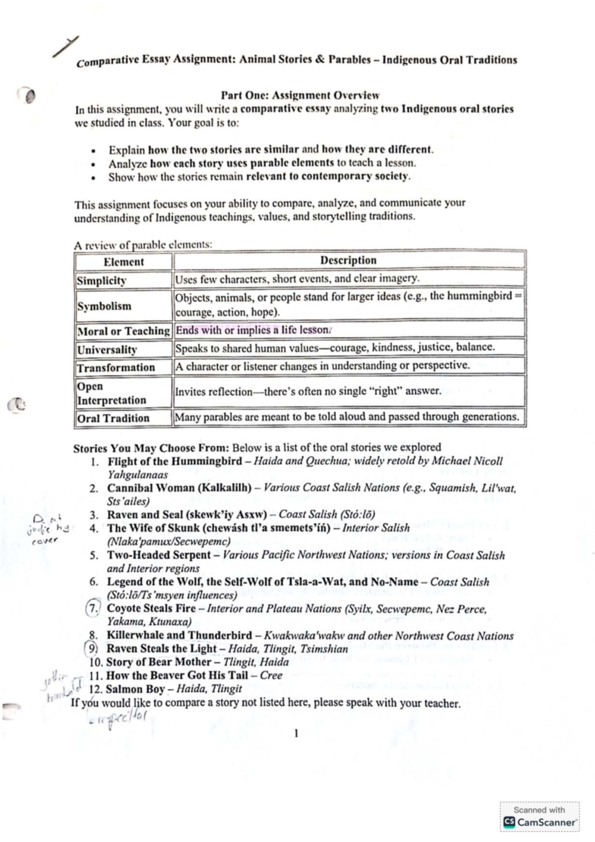 Comparative Essay Assignment: Indigenous Animal Stories Analysis - Studocu