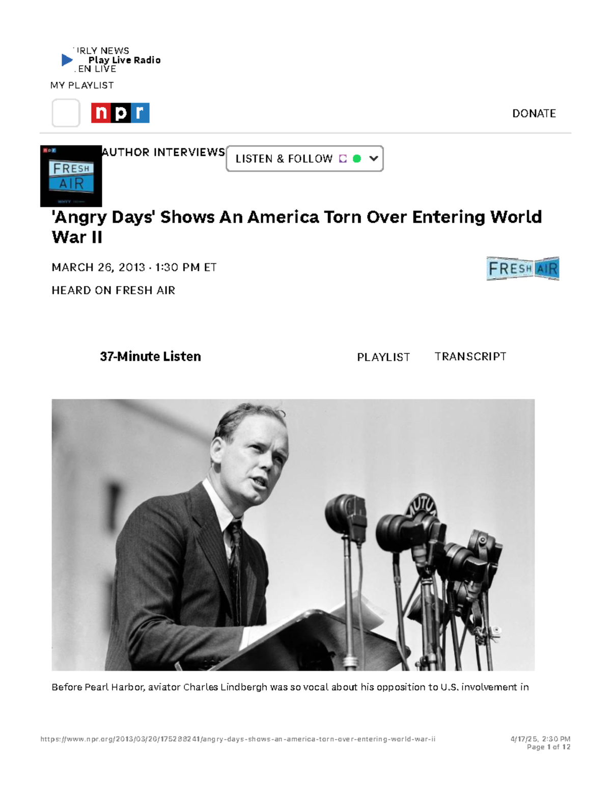 Those Angry Days: U.S. Isolationism vs. Interventionism, 1939-1941 ...