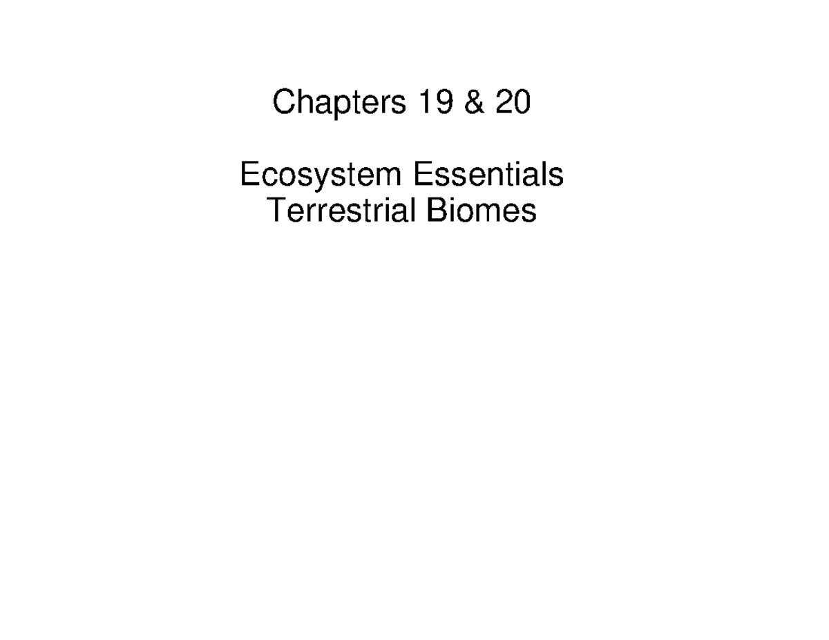 Biogeography and Ecosystem Dynamics in GEOG 103 Lecture Notes ...