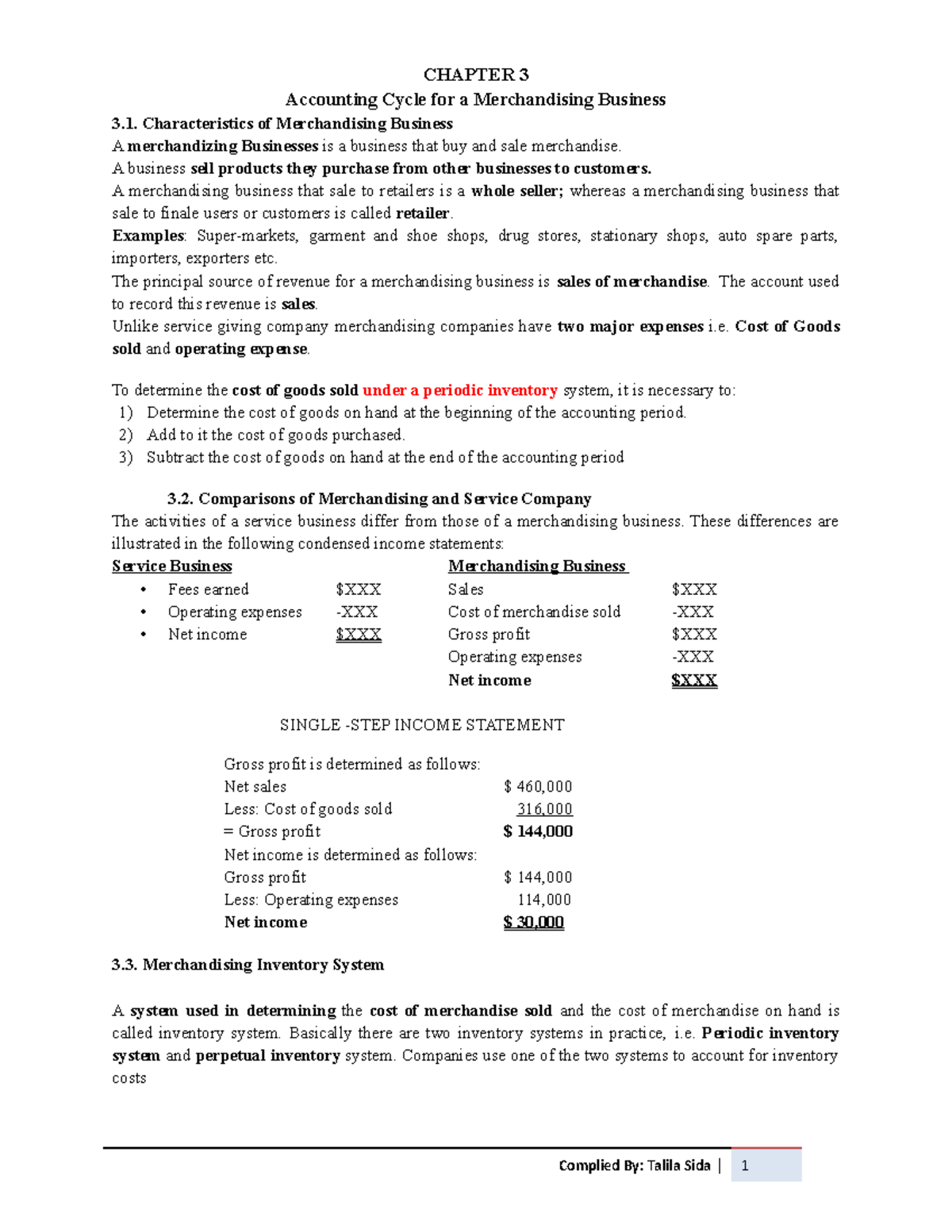 Chapter 3 Fundam 1 - CHAPTER 3 Accounting Cycle for a Merchandising ...