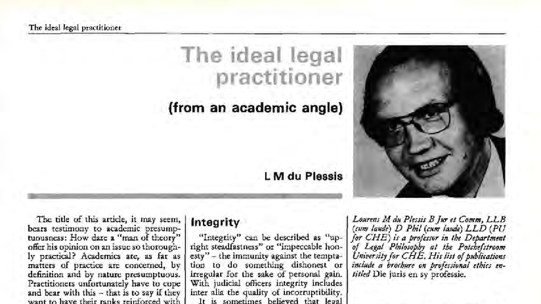 The Ideal Legal Practitioner: Key Qualities for Success in Law (LLB ...