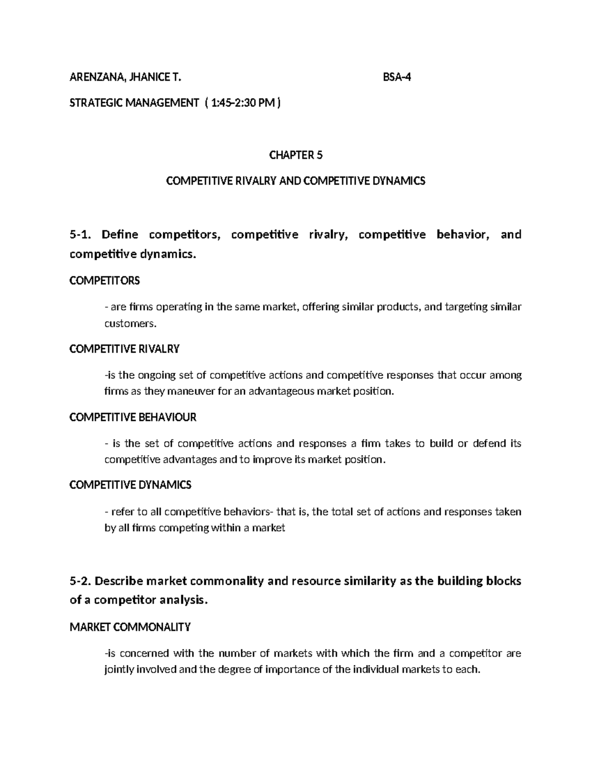 Strategic Management (PM) Final Exam Notes: Chapters 5-9 Overview - Studocu
