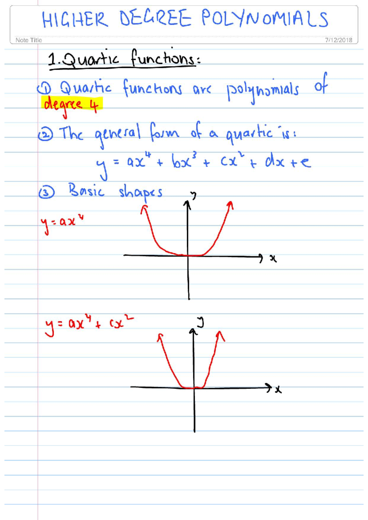 Exercise 1.6: Understanding Higher Degree Polynomials - Studocu