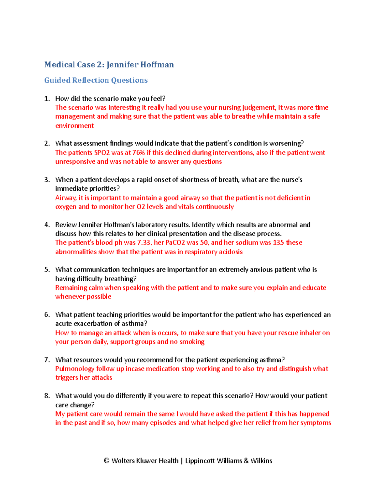 Murrey - VSIM j hoffman guided reflection - Medical Case 2: Jennifer ...