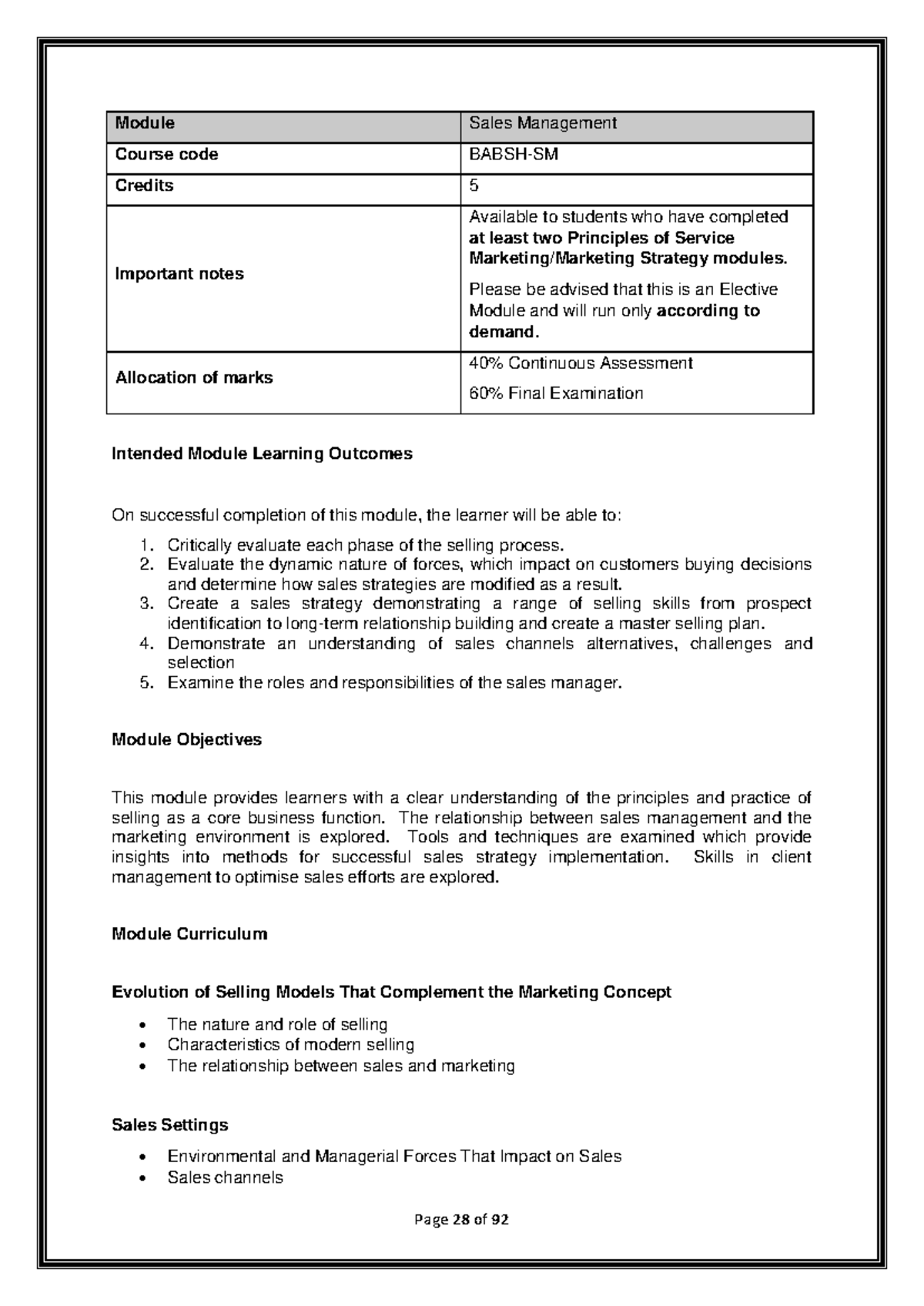 Sales Management - notes - Page 28 of 92 Module Sales Management Course ...