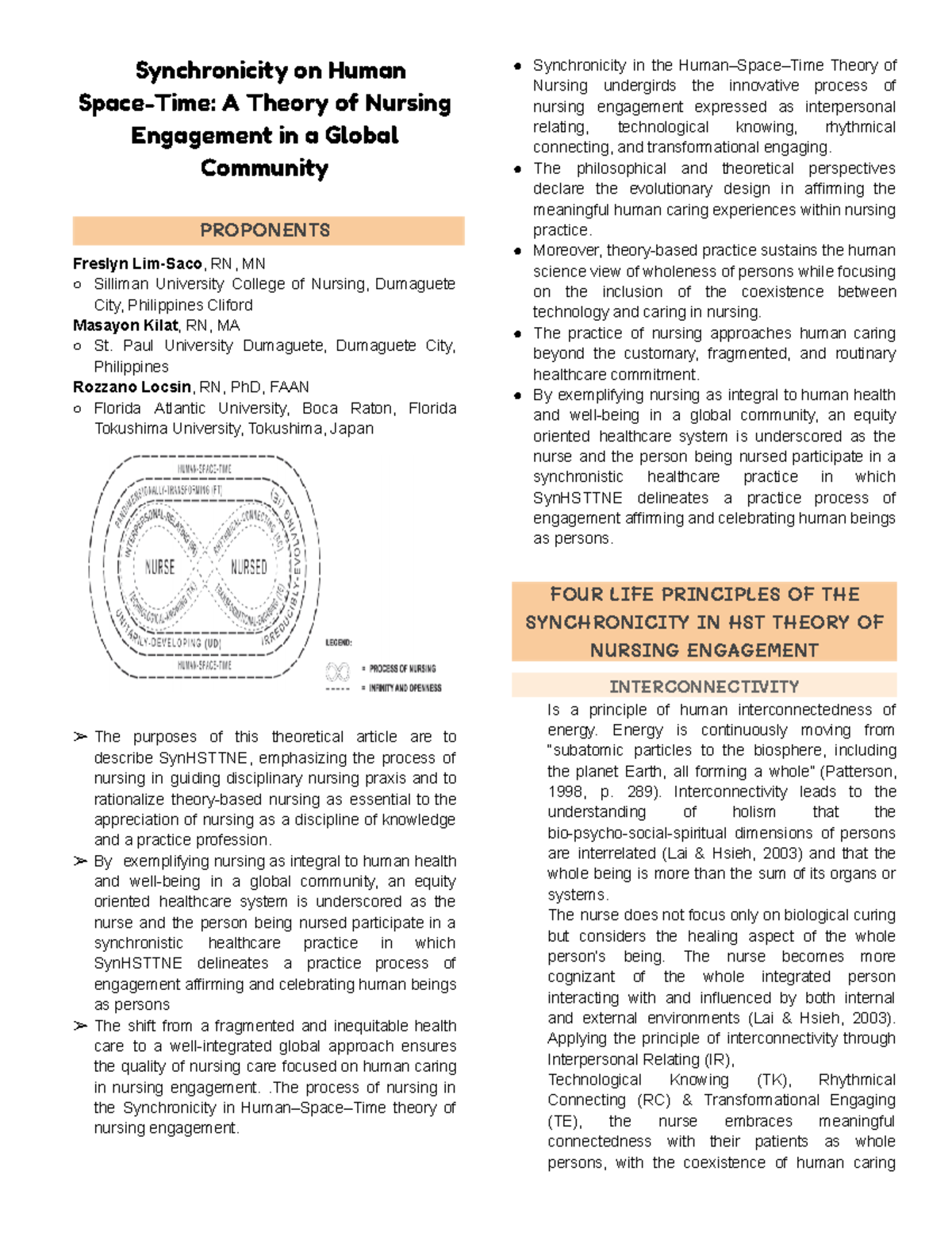 SynHSTTNE: A Comprehensive Theory of Nursing Engagement in Global ...