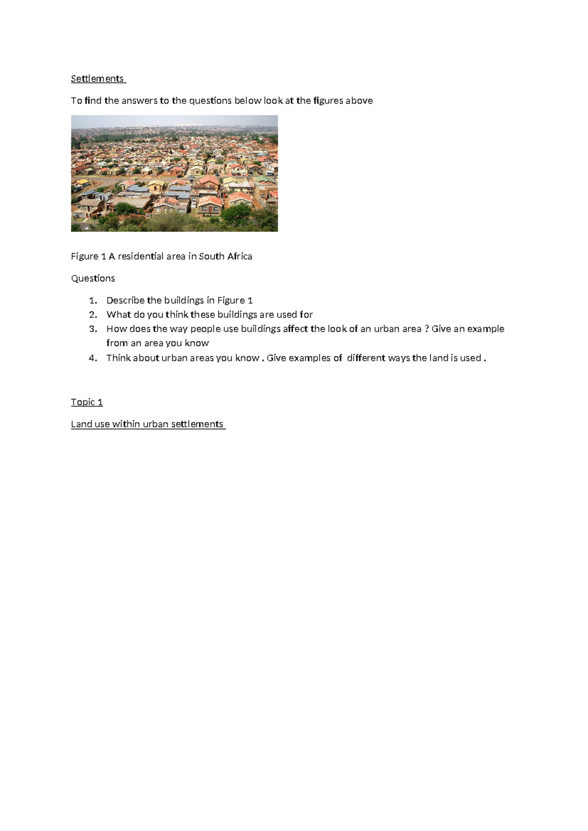 Settlements - this essay document contains settlement information ...