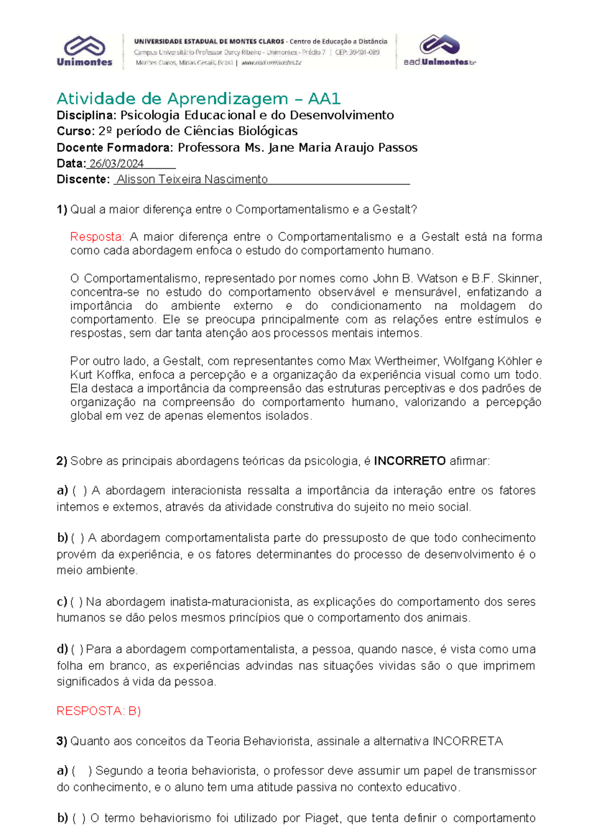 AA 1 Ciências Biológicas vvvvv - Atividade de Aprendizagem – AA ...