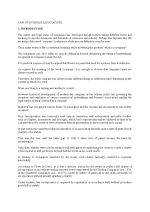 Chapter 3 - Memarts of a Company - SLS3127: LAW OF BUSINESS ...