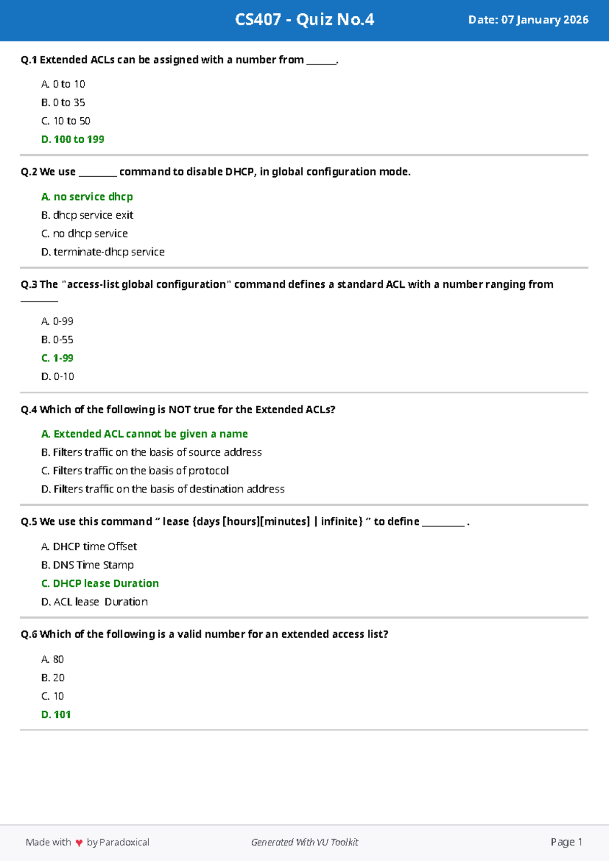 CS407 Quiz No.4 Review and Key Concepts - Studocu