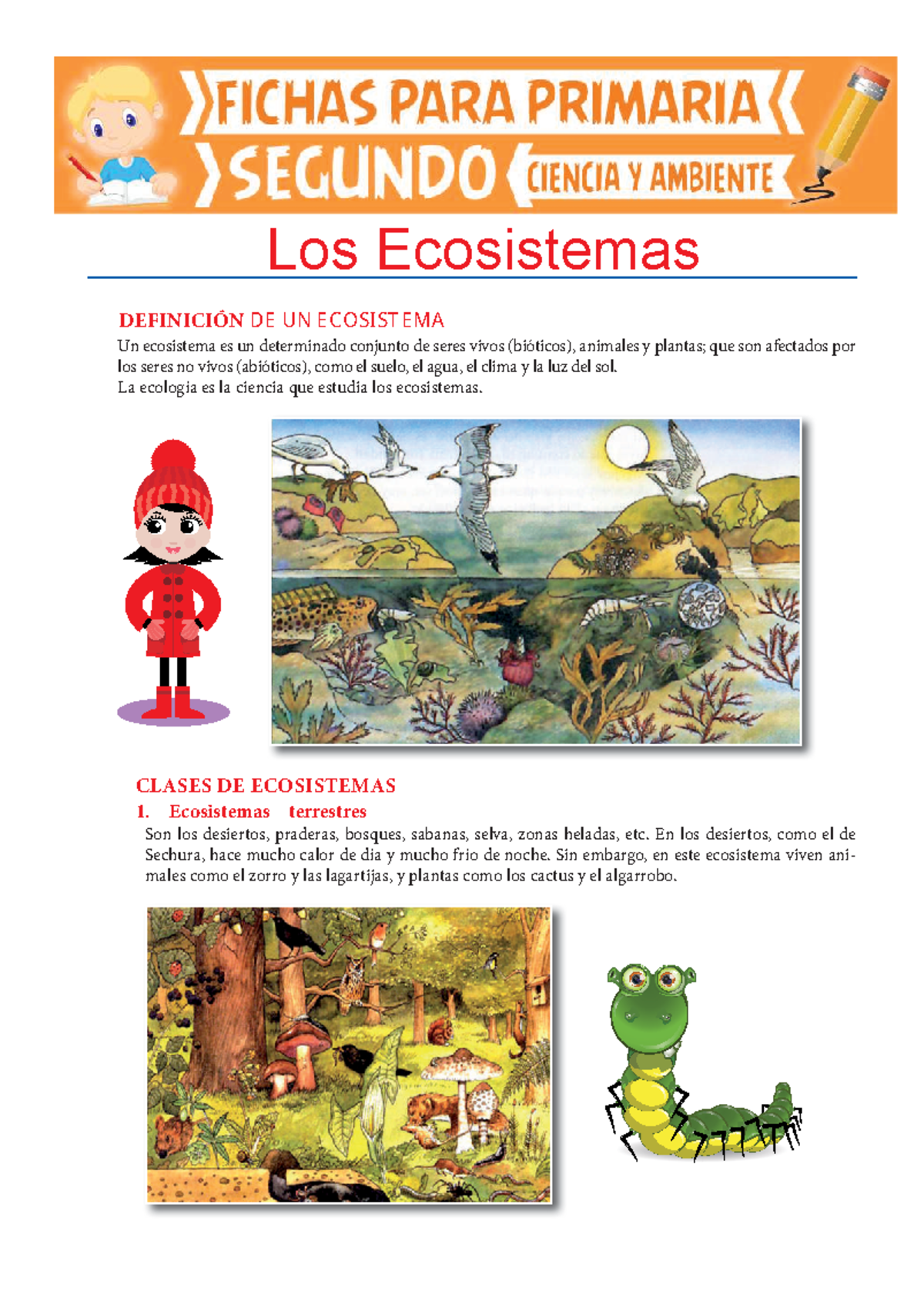 Ecosistema Tercer Grado Fichas De Ecosistemas Para Segundo De Primaria