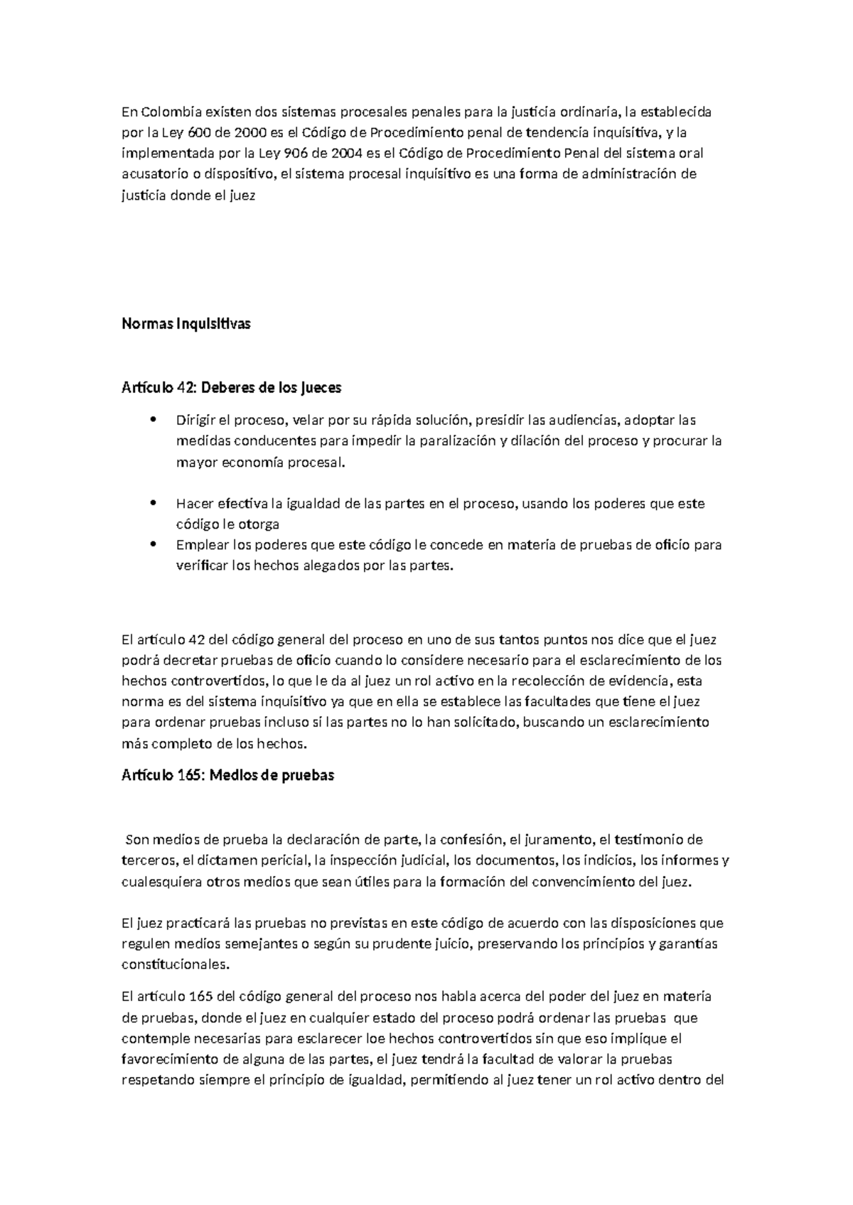 Sistemas Procesales Penales en Colombia: Ley 600 y Ley 906 - Studocu
