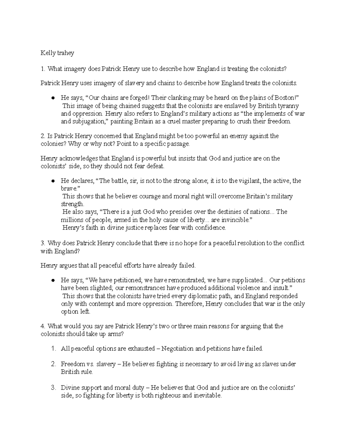 Patrick Henry Speech Analysis - ENG 101 Final Exam Notes - Studocu