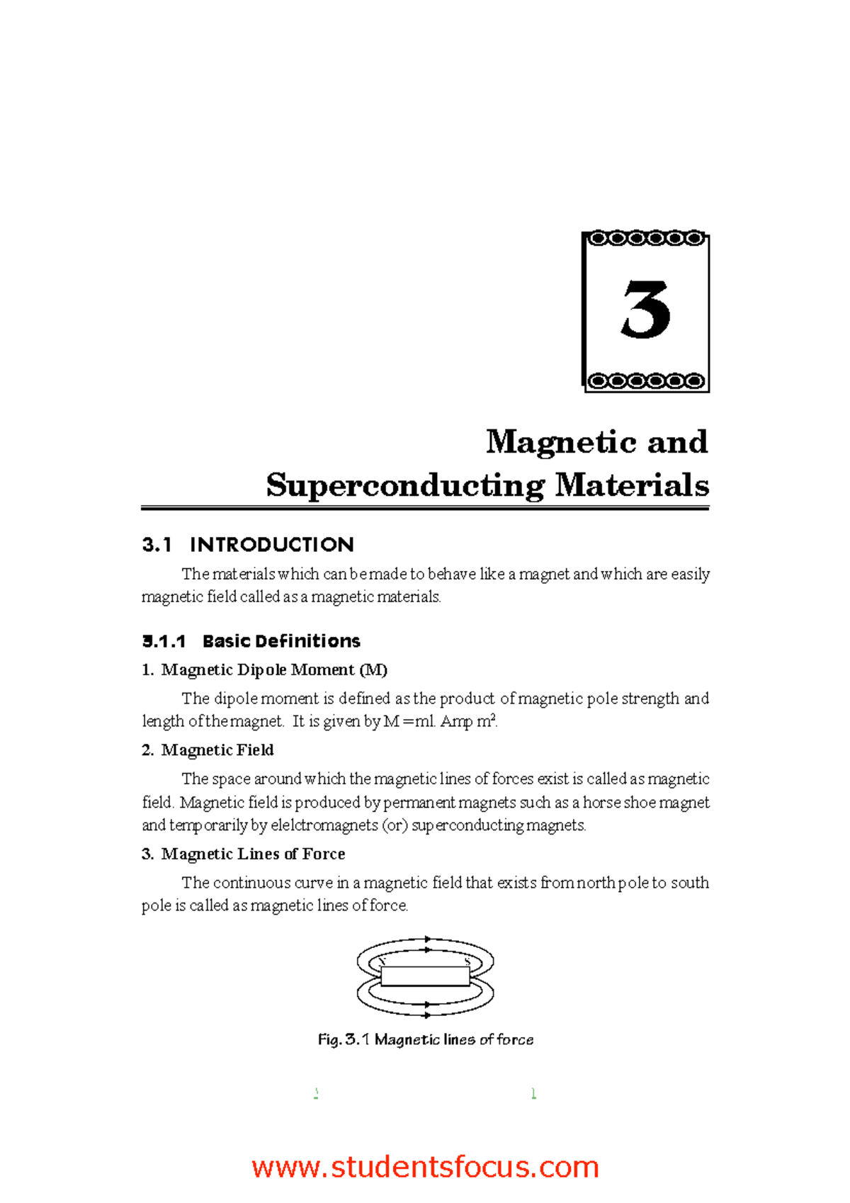 Magnetic materials 1 - Unit 1 notes - 3 INTRODUCTION The materials ...