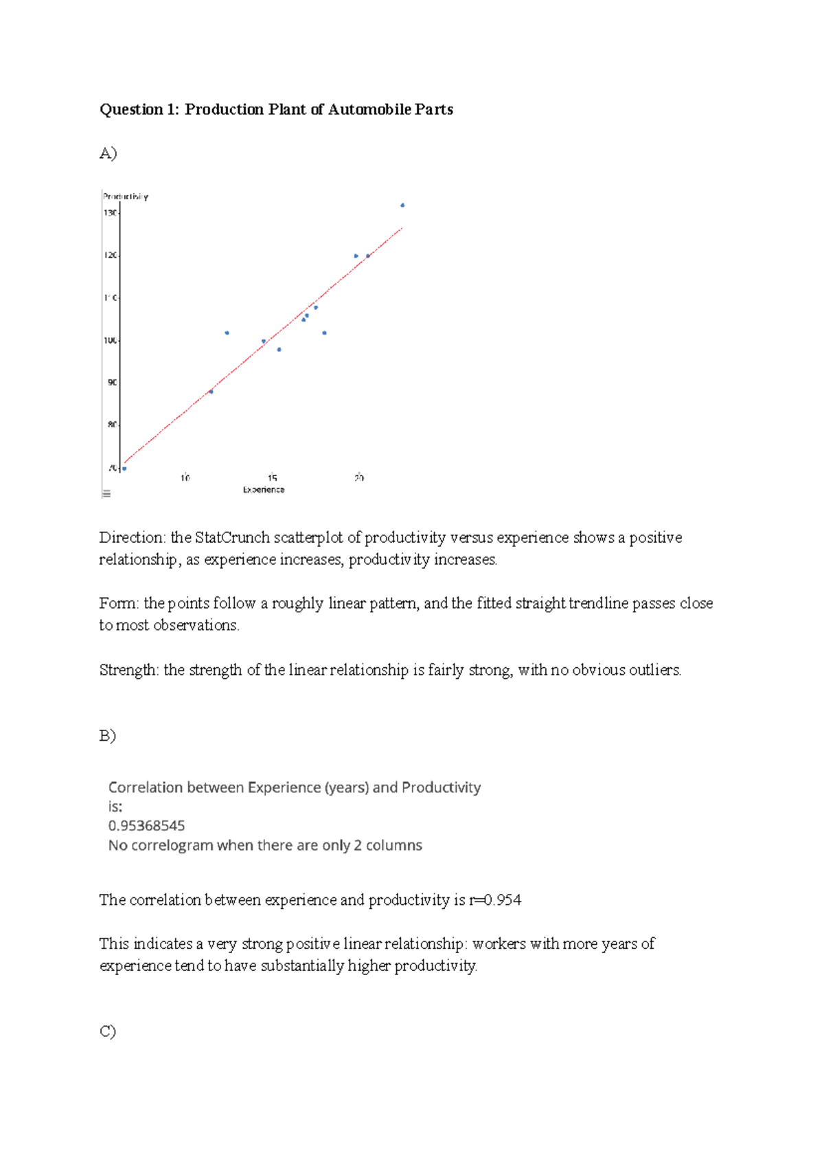 ADM 2304 Assignment 4: Analysis of Productivity & Sales Correlations ...