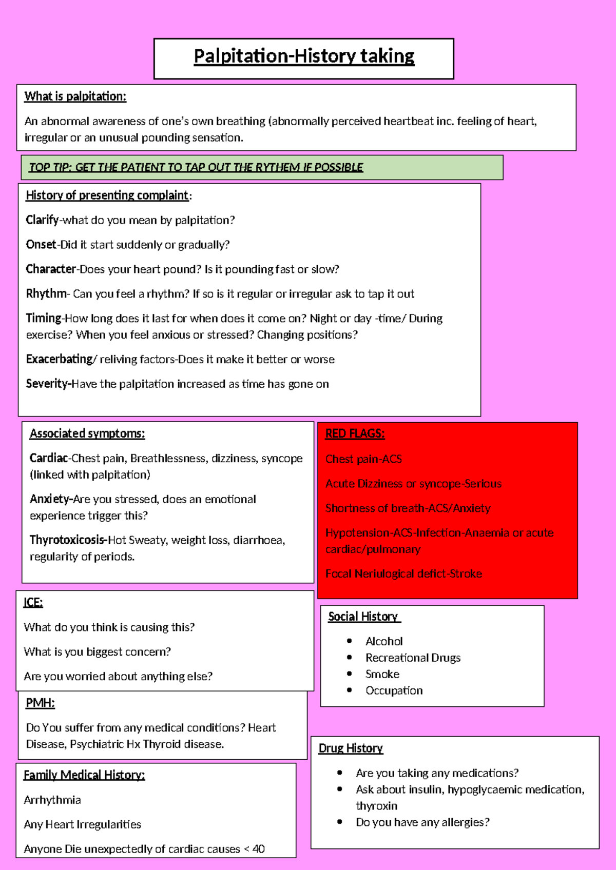 Palpitation Hx - Osce prep work history taking - Palpitation-History ...