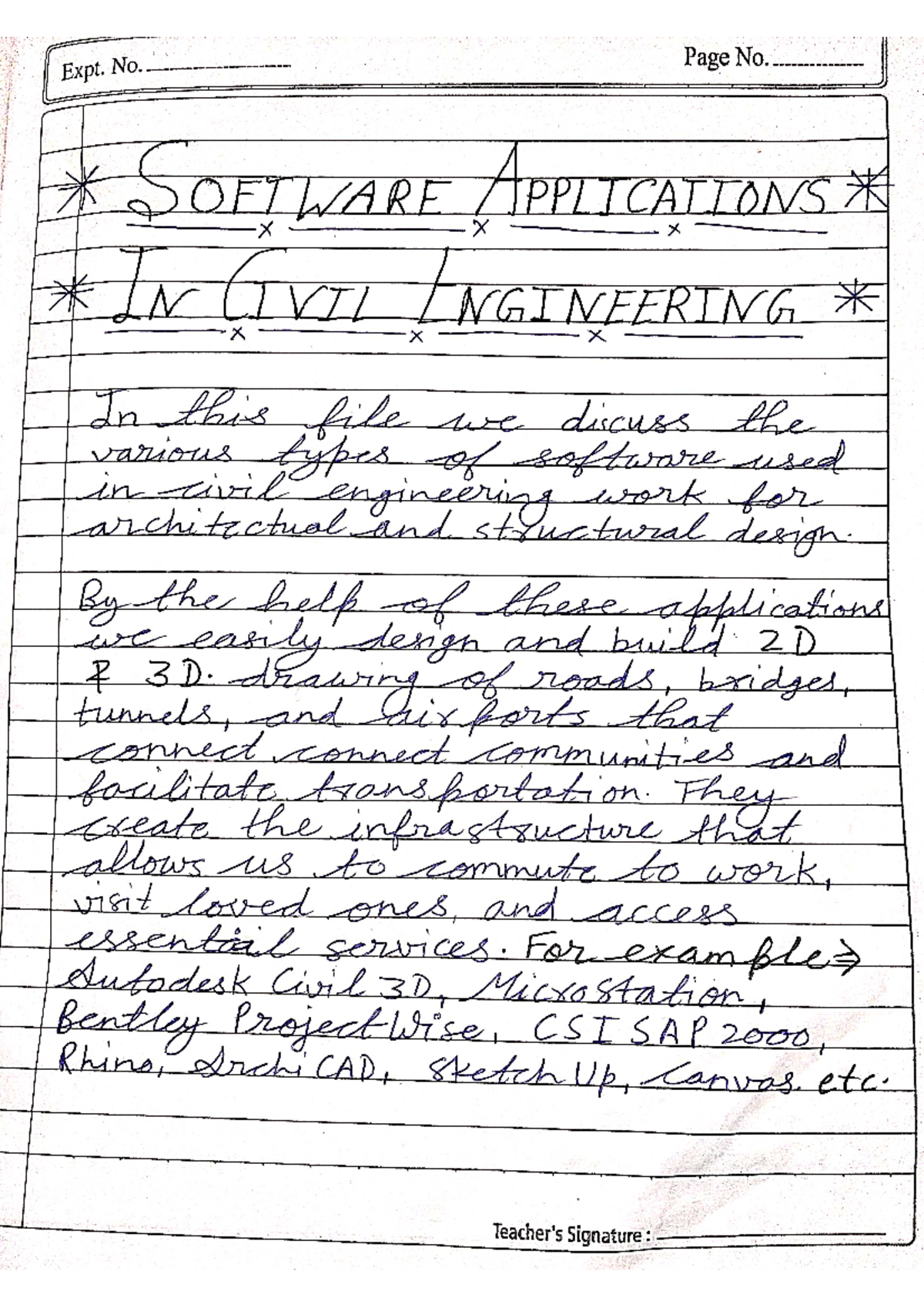 Civil Engineering Software Applications Practical File (CIV ENG 101) - Studocu