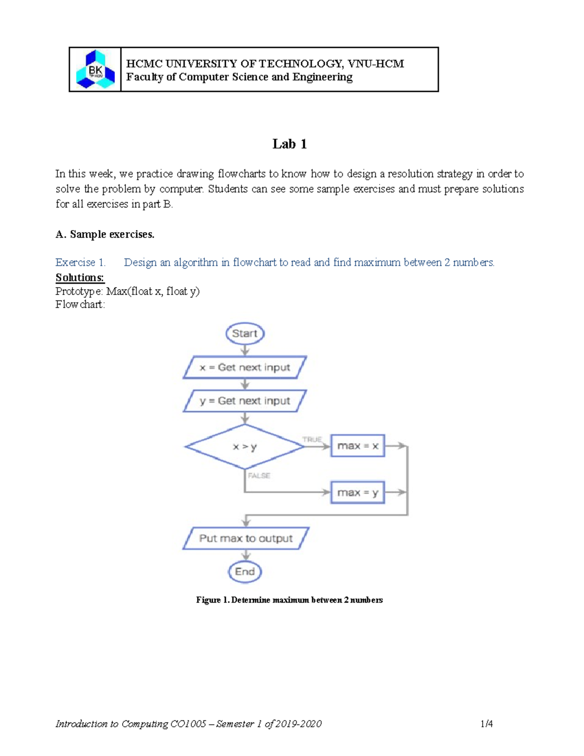 Part 1 flowchart - This - Faculty of Computer Science and Engineering Lab 1 In this week, we ...