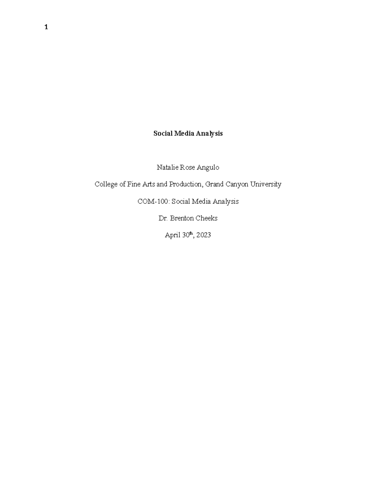 Social Media Analysis - Essay for COM-100: Snapchat's Impact - Studocu