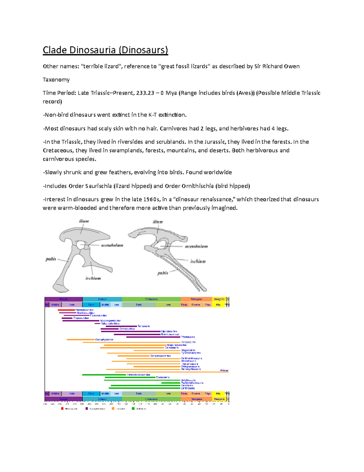 FSL.Clade Dinosauria - Sci Oly2025 Dinosaur Cheat Sheet - Clade ...