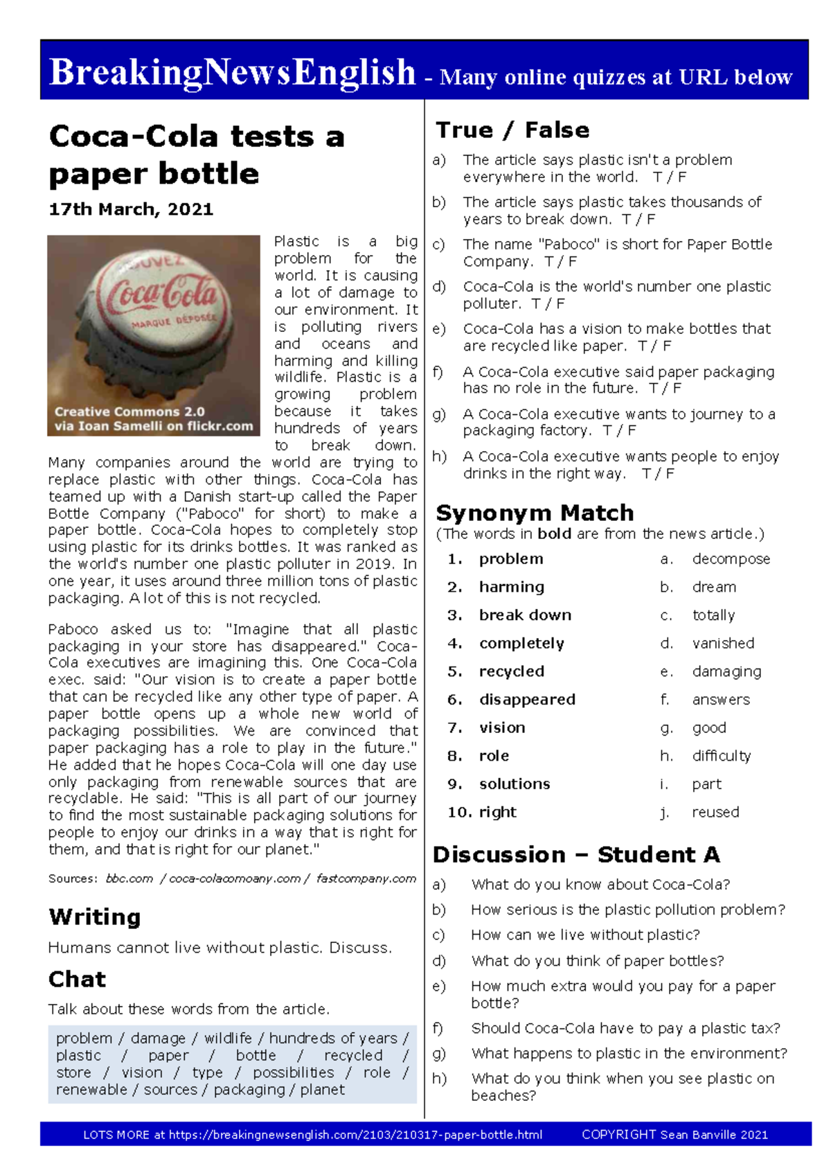 210317 paper bottle m - Extra reading materials - LOTS MORE at - Studocu