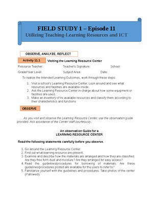 FS1-EP-10 - Field Study 1 episode 10 - Episode 10: The Instructional ...