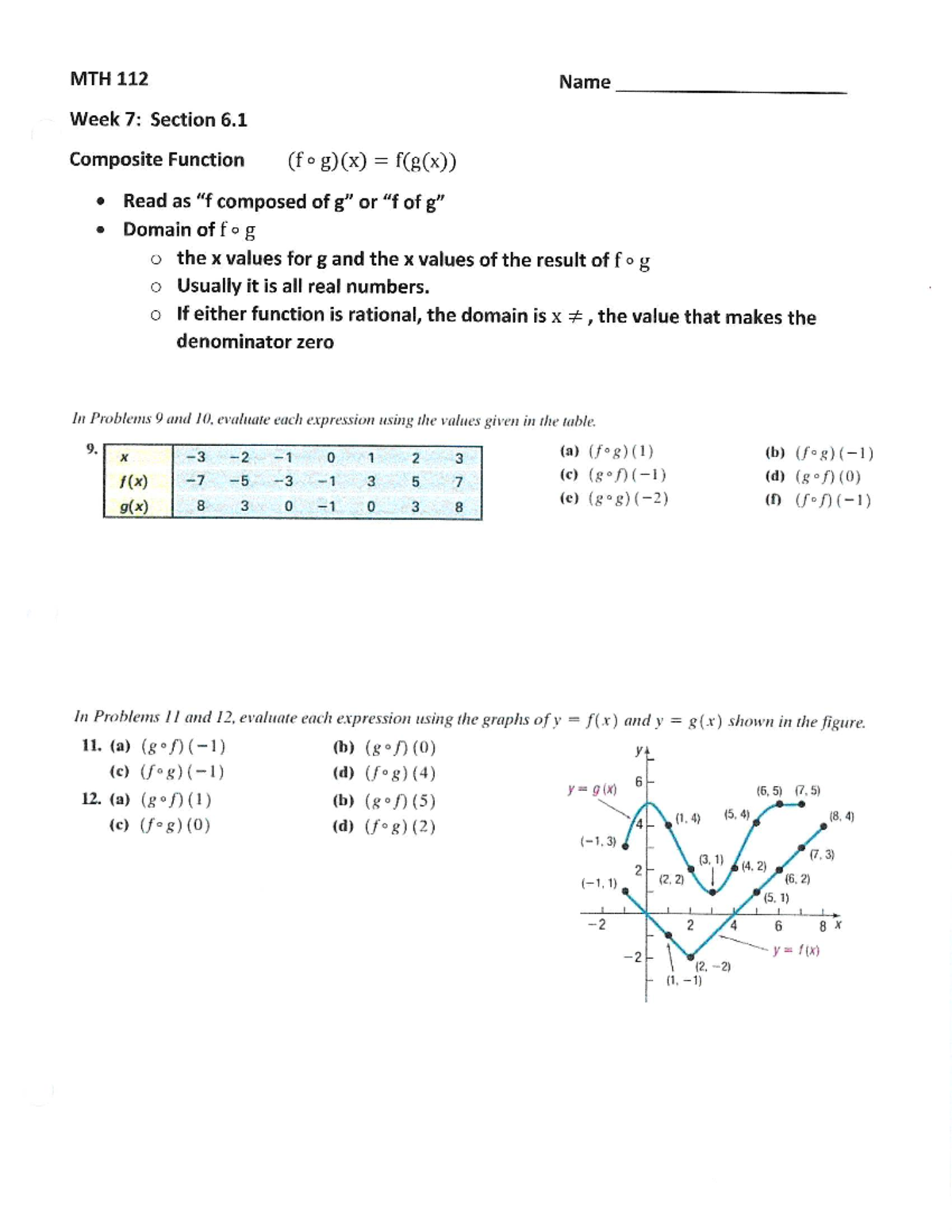 MTH 112 Week 7: Composite Functions and Logarithmic Properties - Studocu