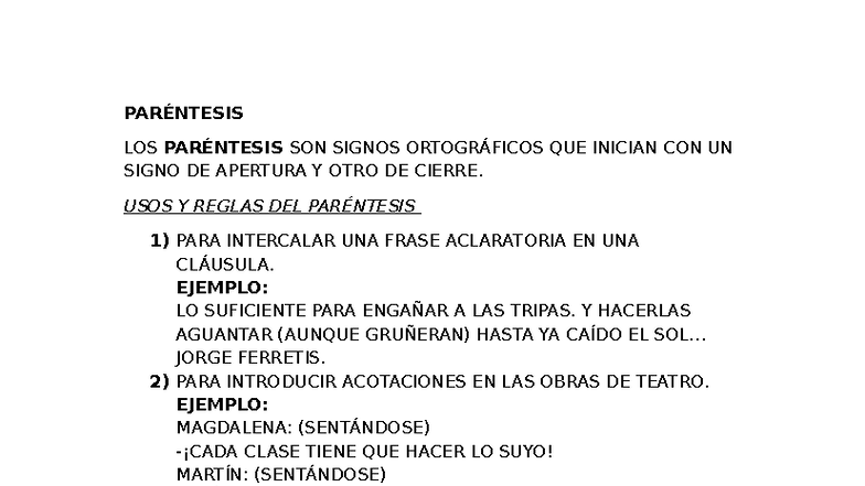 Paréntesis - Muy bien ejercicio - PARÉNTESIS LOS PARÉNTESIS SON SIGNOS ...