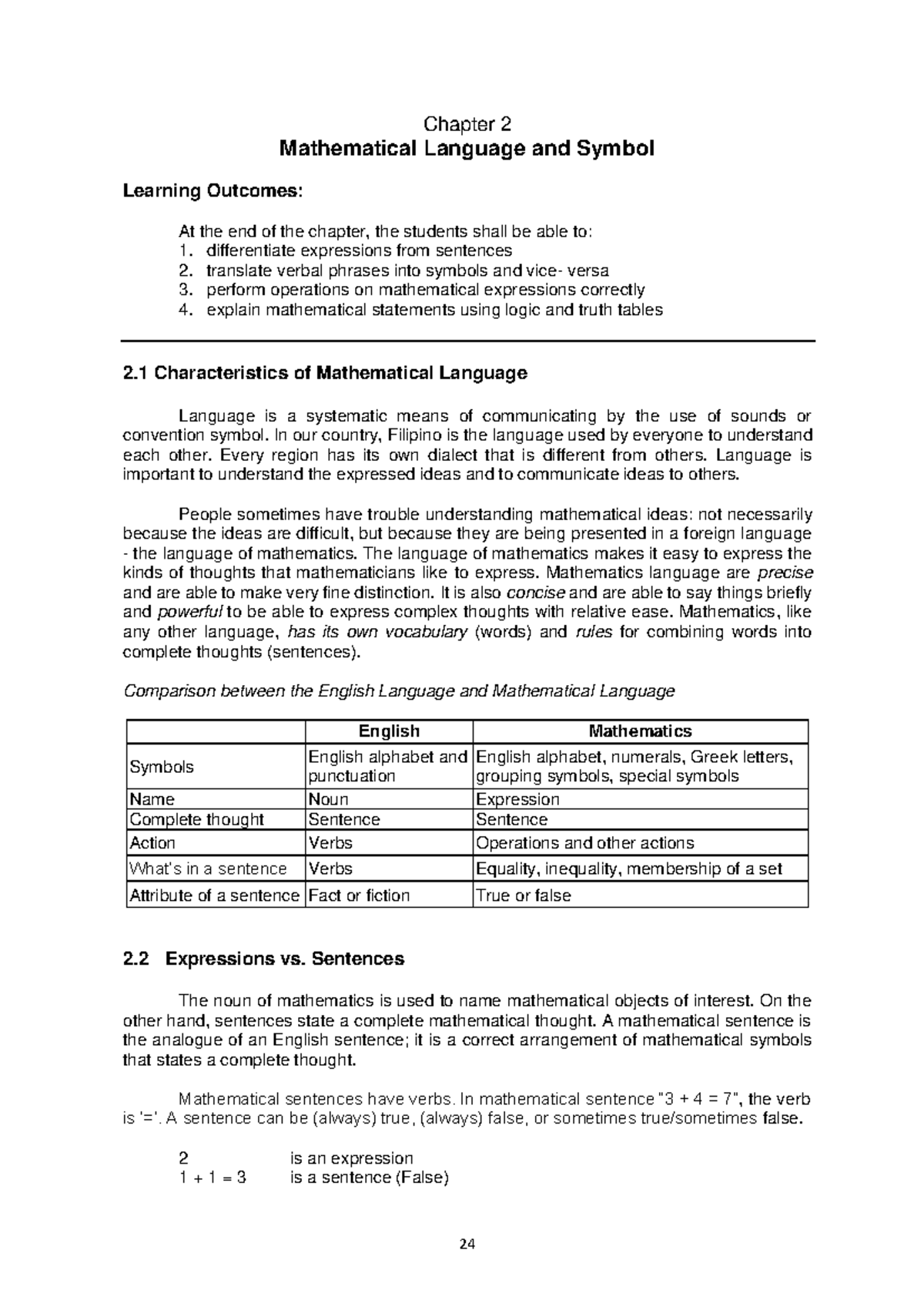 Learning Material 1: MMW Chapter 2 - Mathematical Language and Symbols ...