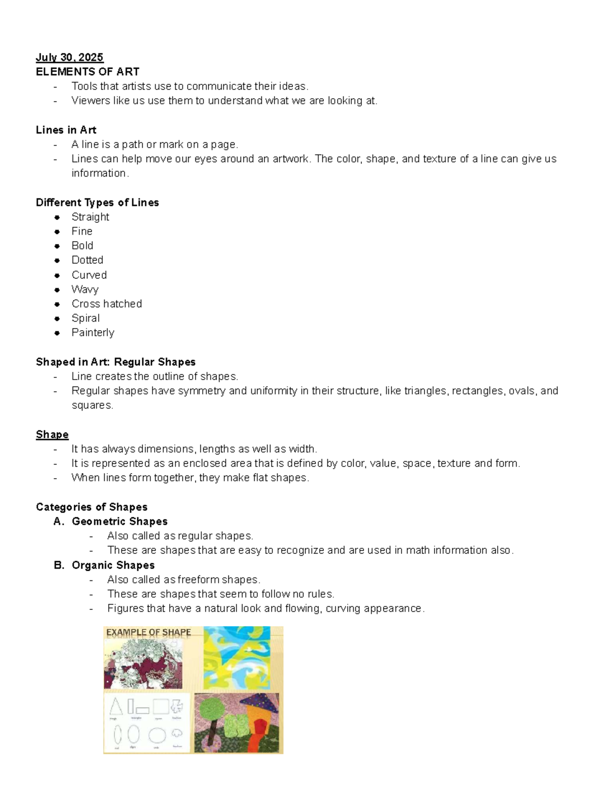 RVA - Elements of Art & Film Conventions Overview - Studocu