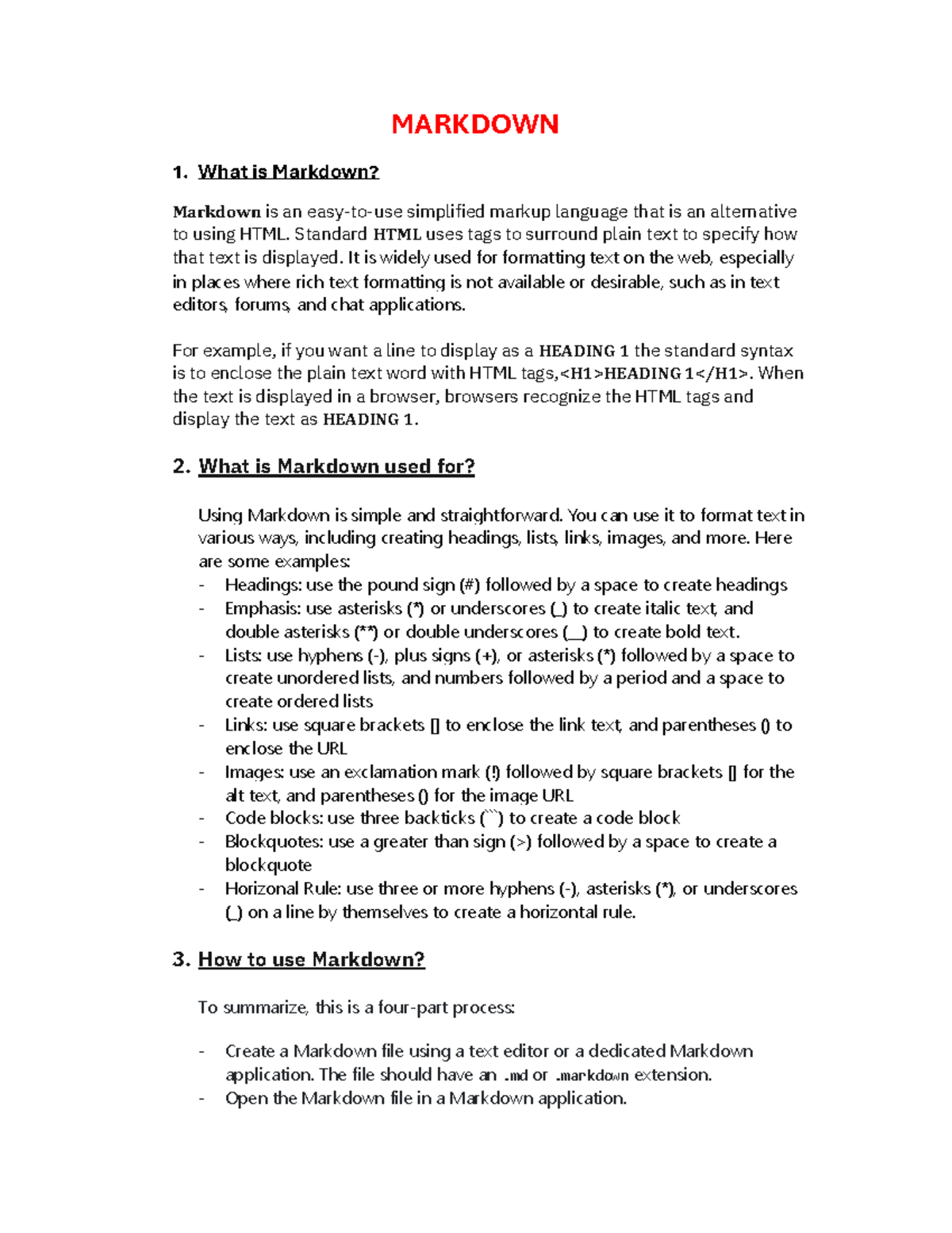 Markdown 1 - It's an interesting homework - MARKDOWN 1. What is ...