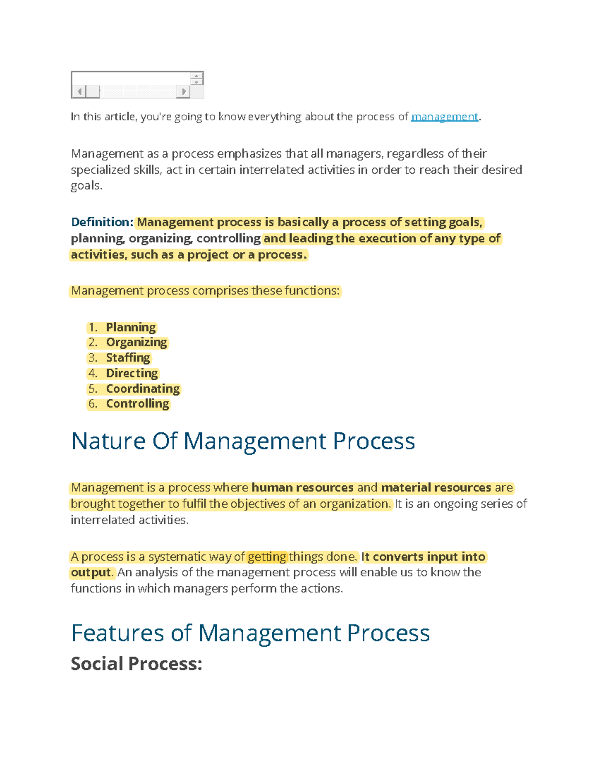 Management Process - My lecture - In this article, you're going to know ...