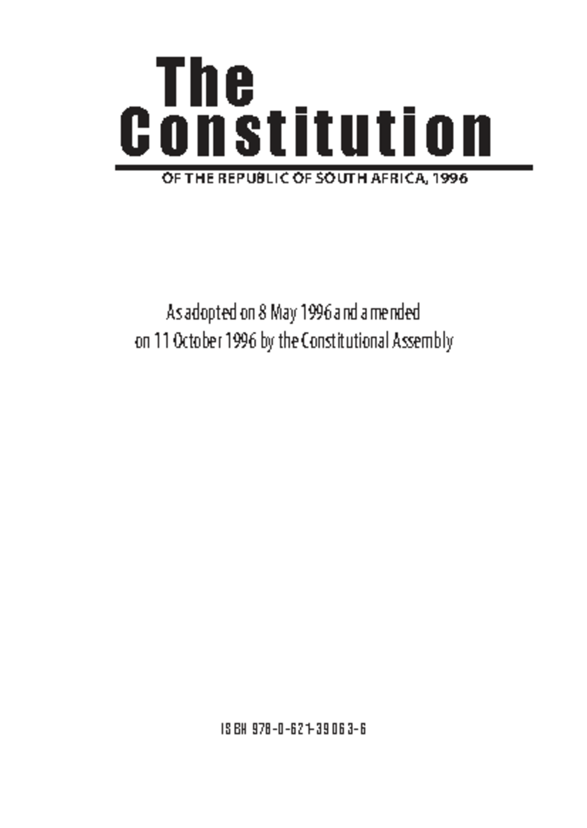 The Constitution of the Republic of South Africa (1996) - Full Text and ...