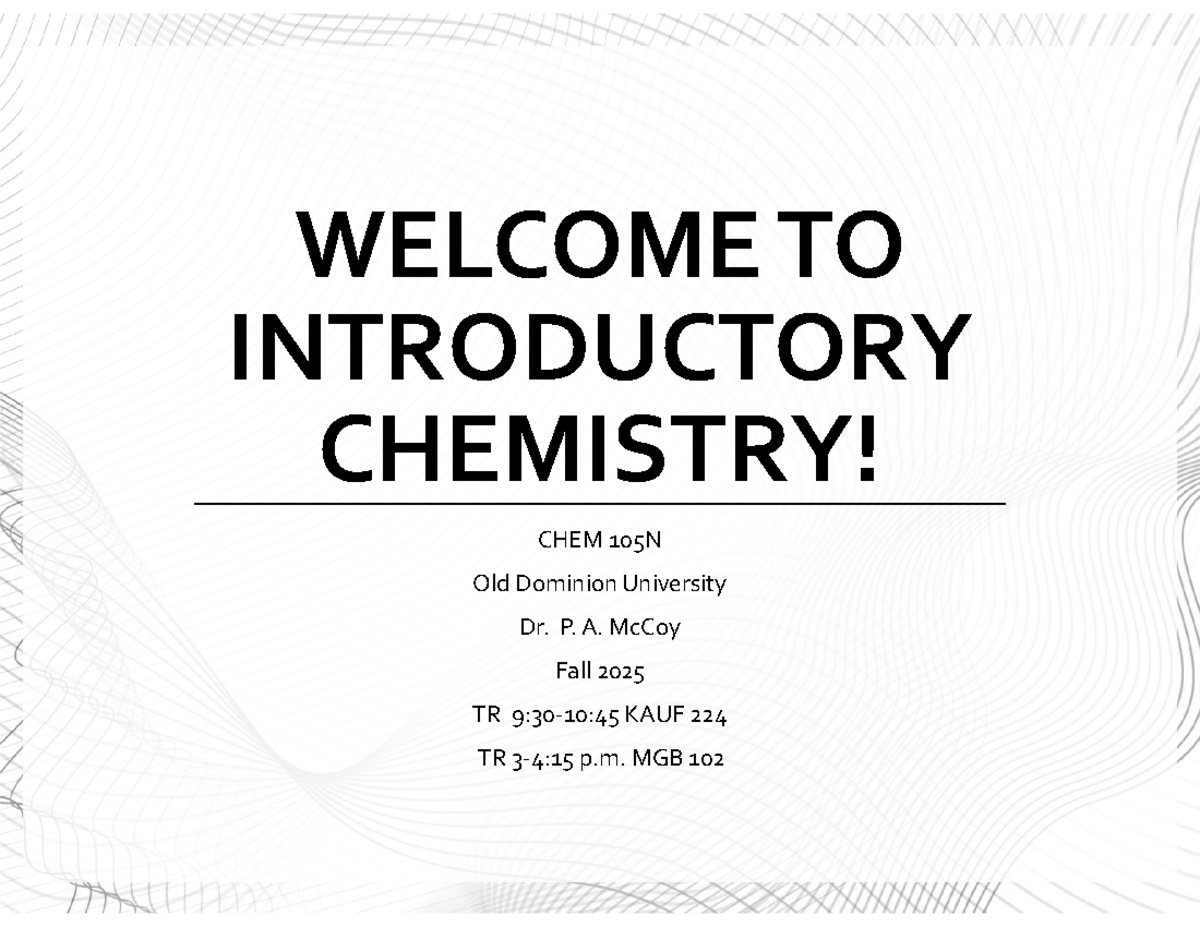 Basic Chemistry Overview: Measurement Units in CHEM 105N - Studocu
