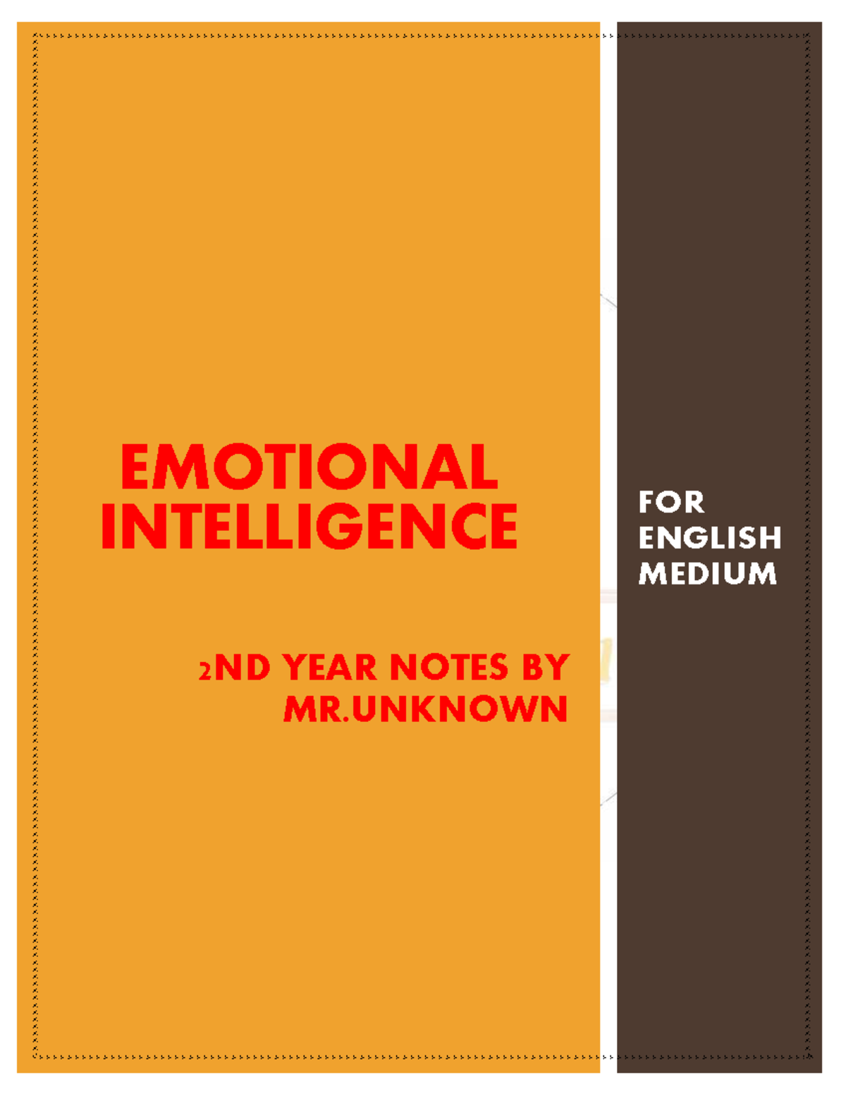 Emotional Intelligence 2nd Year Notes for English Medium Students - Studocu