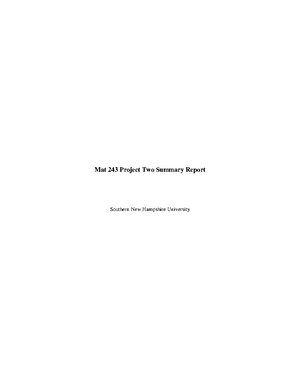 MAT+243+Project+One+Summary+Report - MAT 243 Project One Summary Report ...