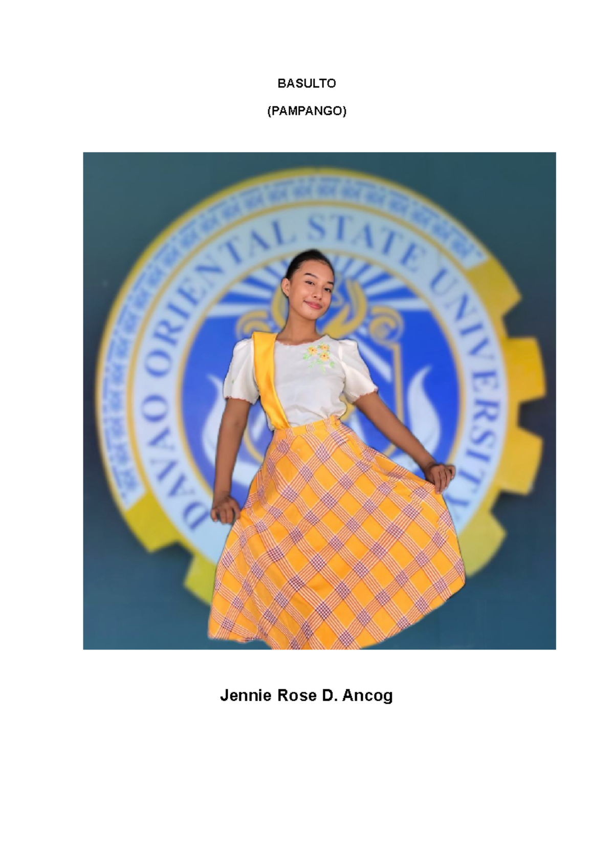 Basulto (Pampango) - BASULTO (PAMPANGO) Jennie Rose D. Ancog BASULTO ...