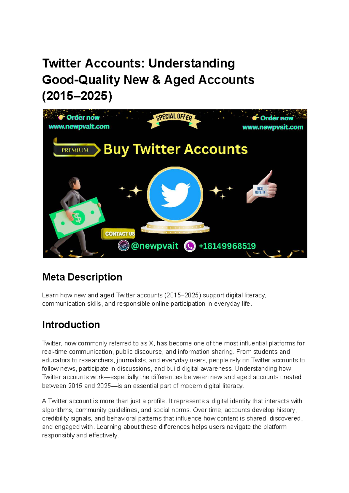 Twitter Accounts: Understanding New & Aged Accounts (2015-2025) - Studocu