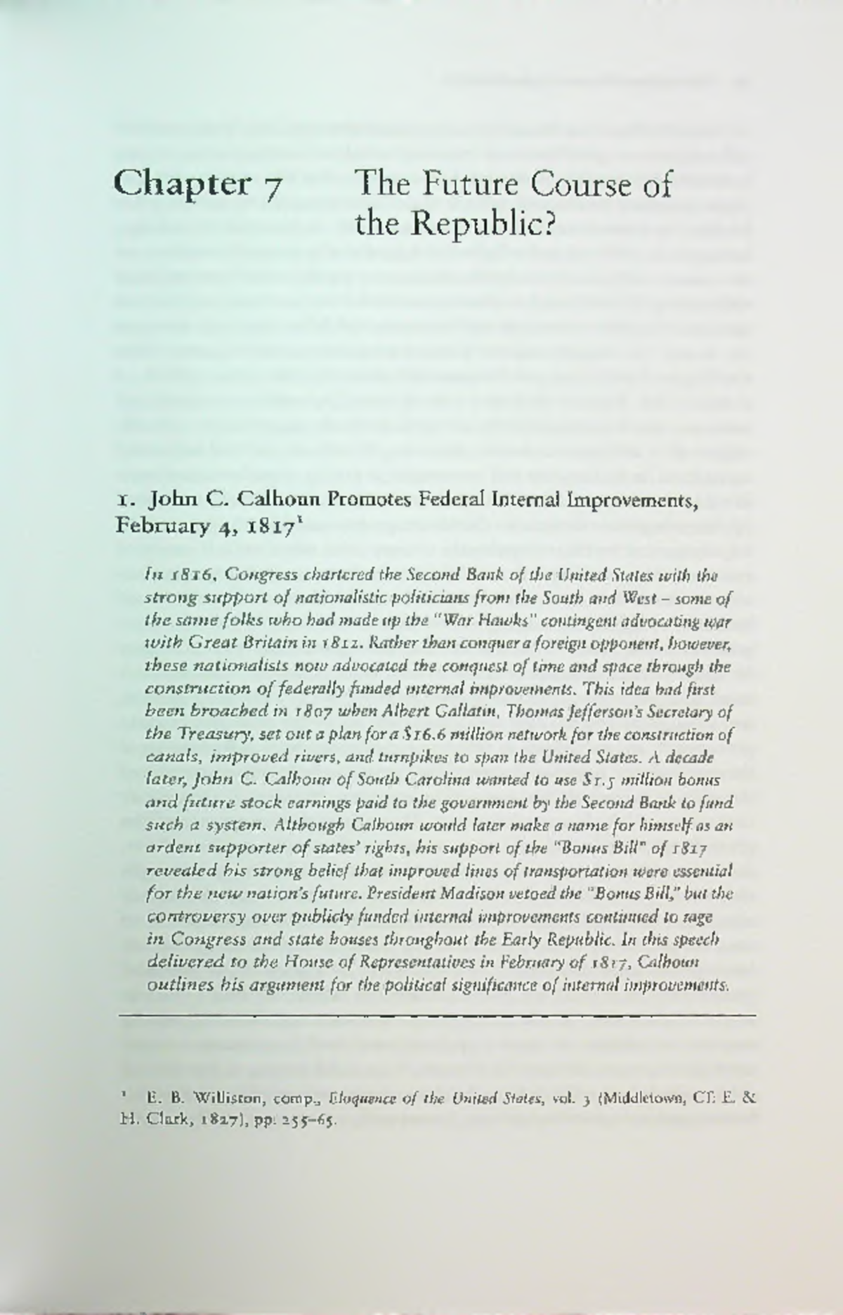 The Future of Internal Improvements in the Early Republic: A Critical ...