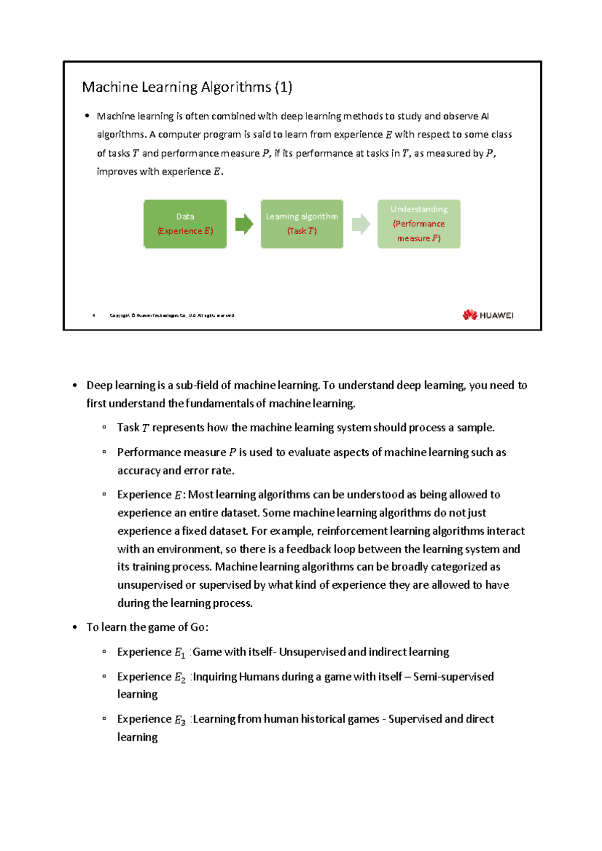 Machine Learning Algorithms Overview (AI Applications 3) - Studocu