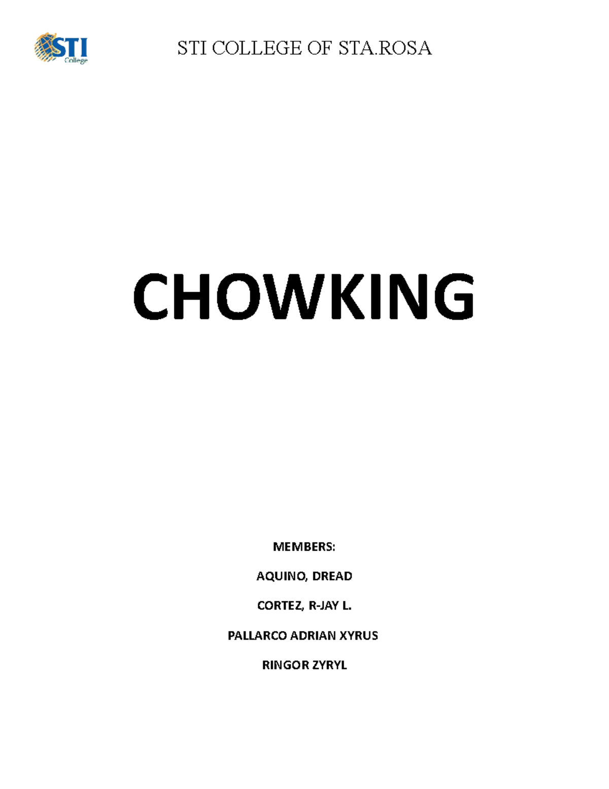 TASK Performance 1: Examining Diversity at Chowking Restaurant - Studocu