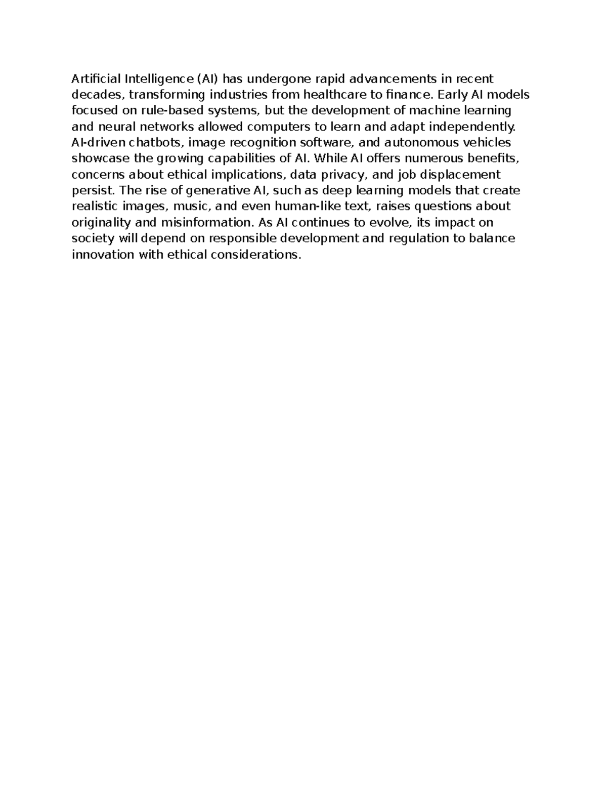 CH 31 - Summary of artificial intelligence advancements and ...