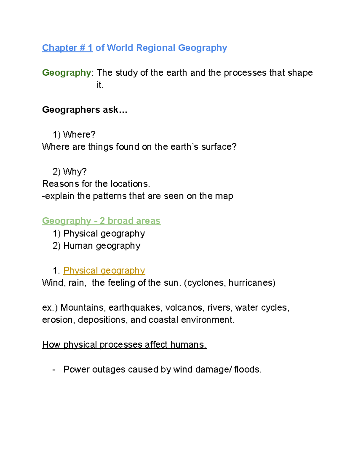 World Regional Geography- Chapter 1 - Chapter # 1 of World Regional ...