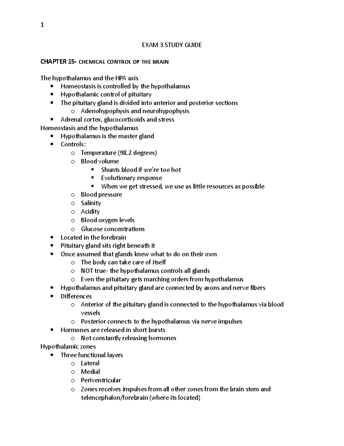 EXAM 3 Study Guide - Professor Julia Peterman - EXAM 3 STUDY GUIDE ...