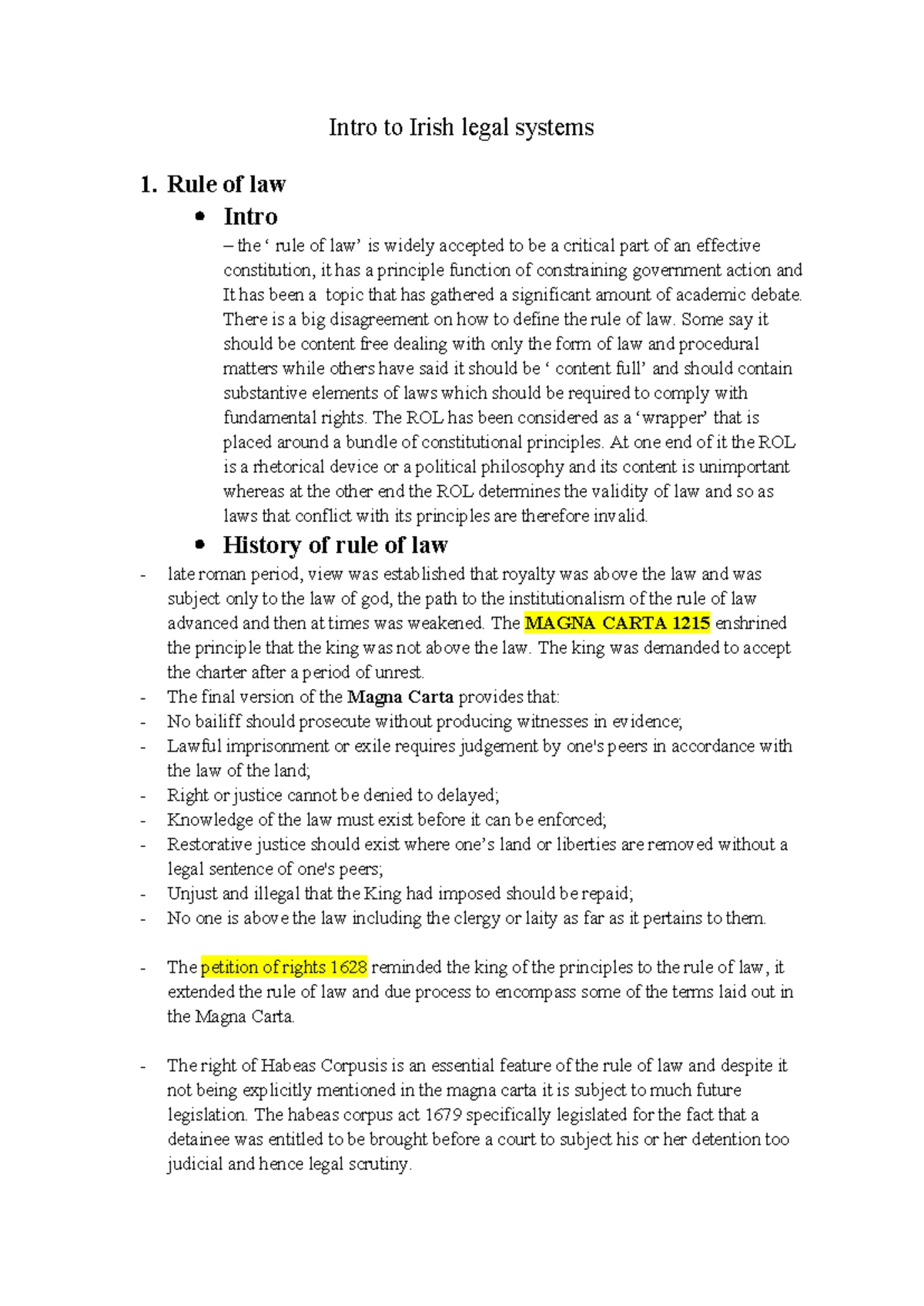 **Introduction to the Irish Legal System (IL100) - Sources of Law ...