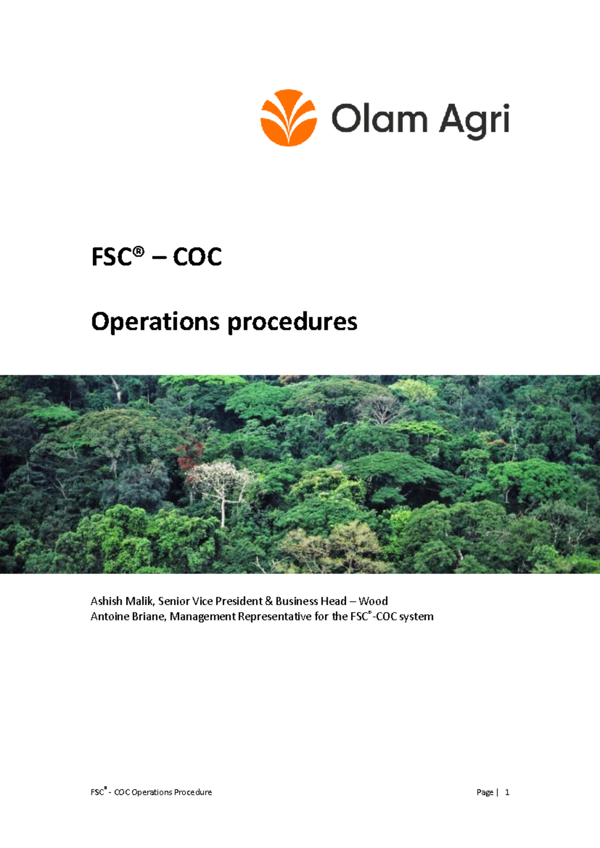 COC Operations Handbook for Olam Global Agri Pte. Ltd. - Studocu