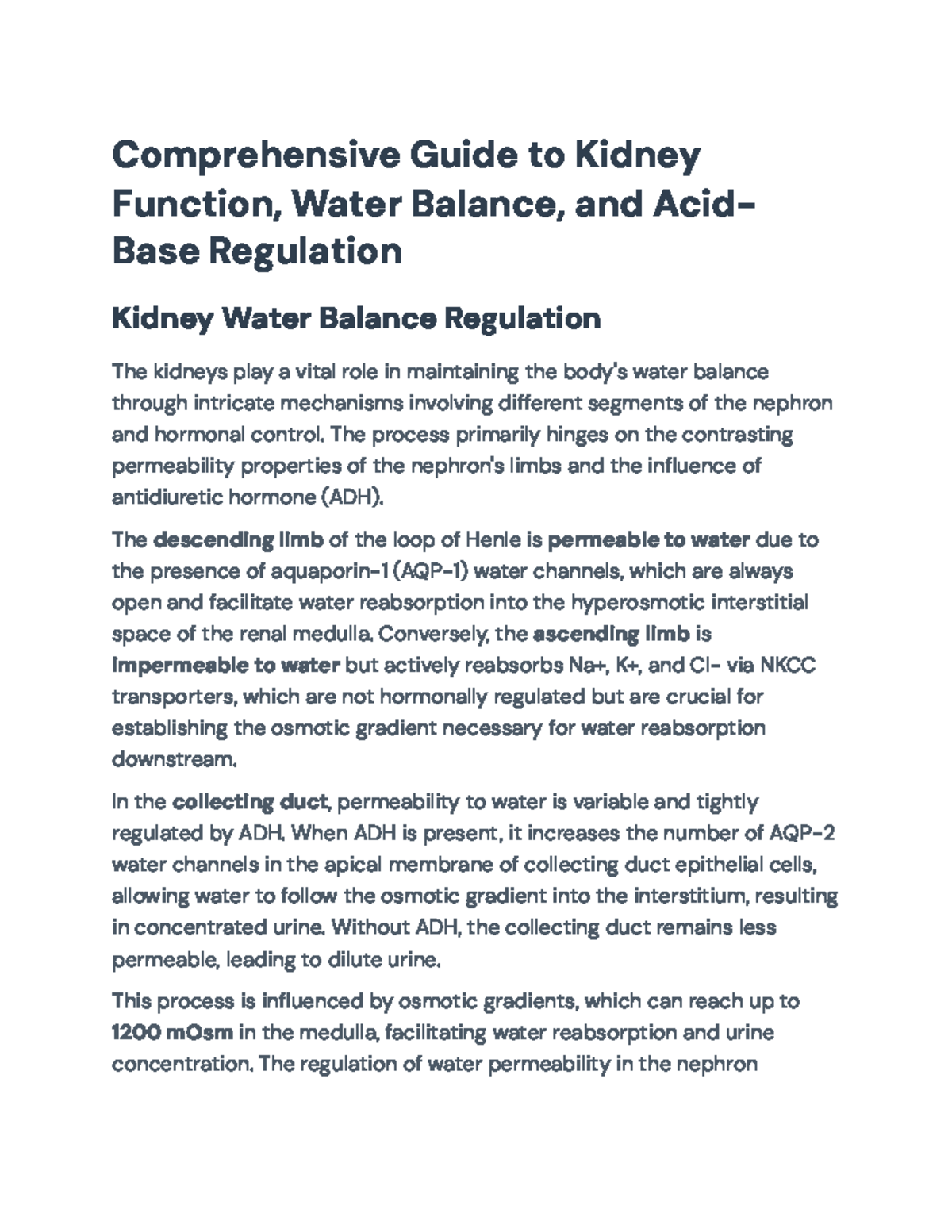 Comprehensive Guide to Kidney Function and Hormonal Regulation ...